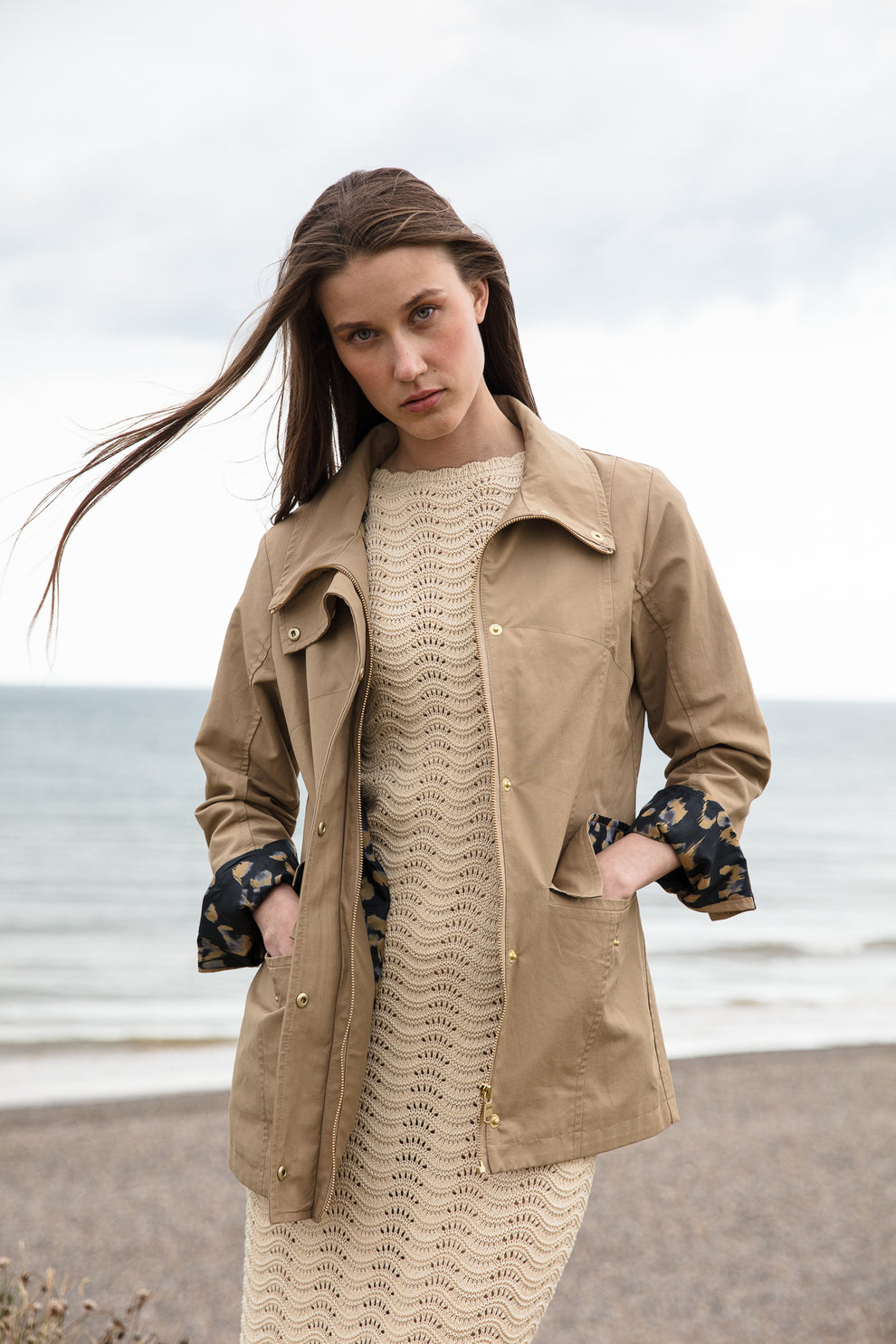 Sundowner Jacket in Sand with Leopard Lining – TROY London